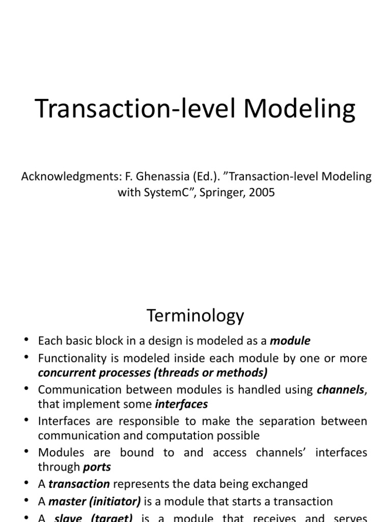 Untimed Timed TLM | PDF | Component Based Software Engineering | Interface (Computing)