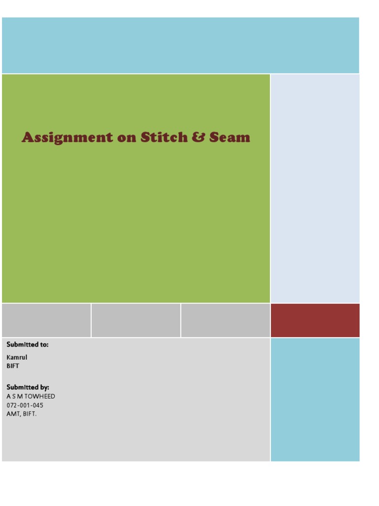 Basic Garment Construction - Seam & Stitch | PDF | Seam (Sewing) | Knitting