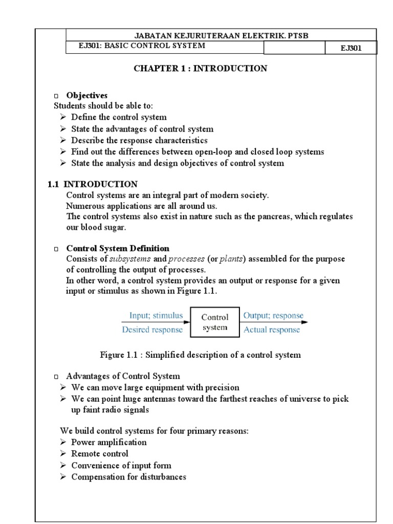Chapter 1 Edit | PDF | Control Theory | Control System