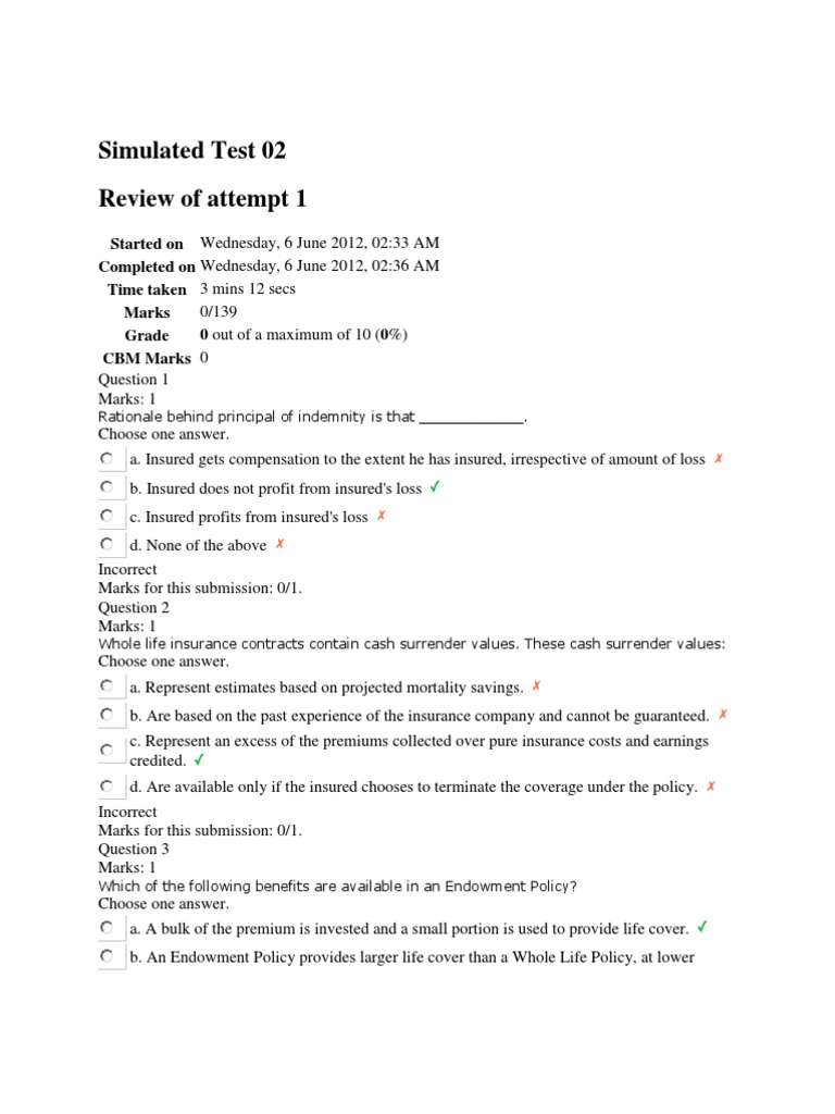 Risk and Insurance Planning Mock Test CFP | PDF | Insurance | Life ... Risk and Insurance Planning Mock Test CFP | PDF | Insurance | Life ...