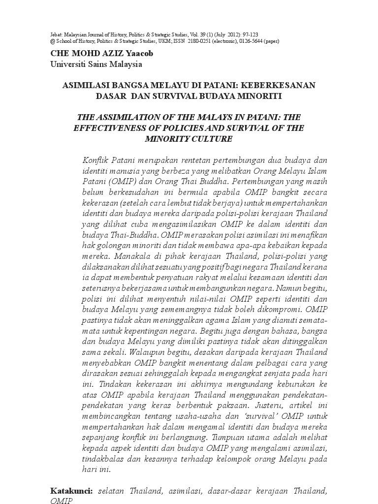 Selatan Thailand - Che Mohd Aziz Yaacob | PDF | Politik | Ilmu Sosial