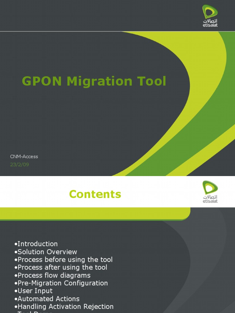 GPON Migration Tool | PDF | Provisioning | Automation
