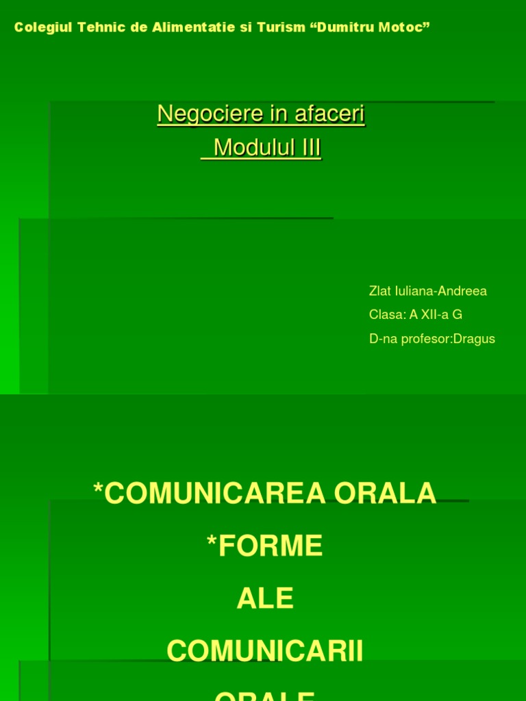 Comunicarea Orala | PDF