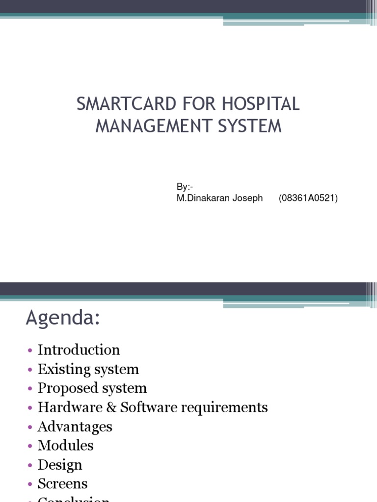 Smart Card For Hospital Management System | PDF | Smart Card | Databases