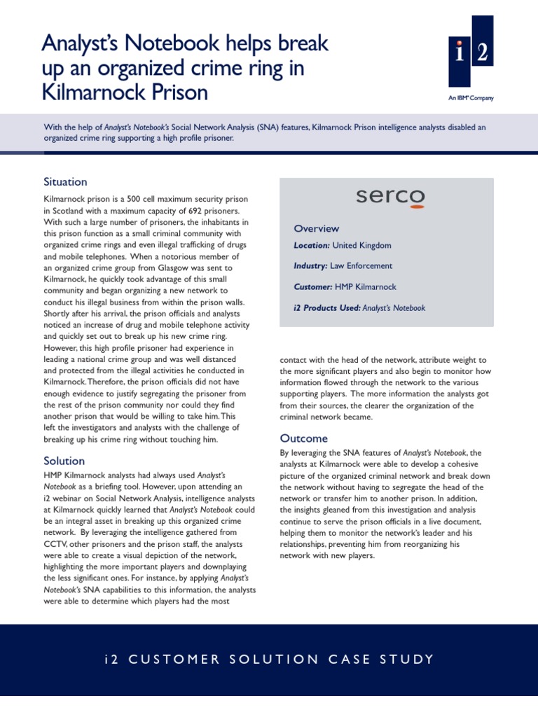 Analyst's Notebook in Kilmarnock Prison | PDF | Organized Crime | Prison