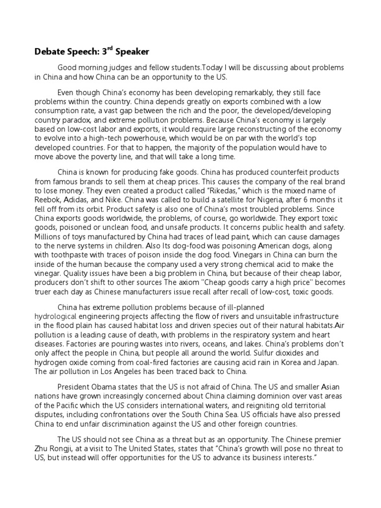 My Speech | PDF | China | World Politics
