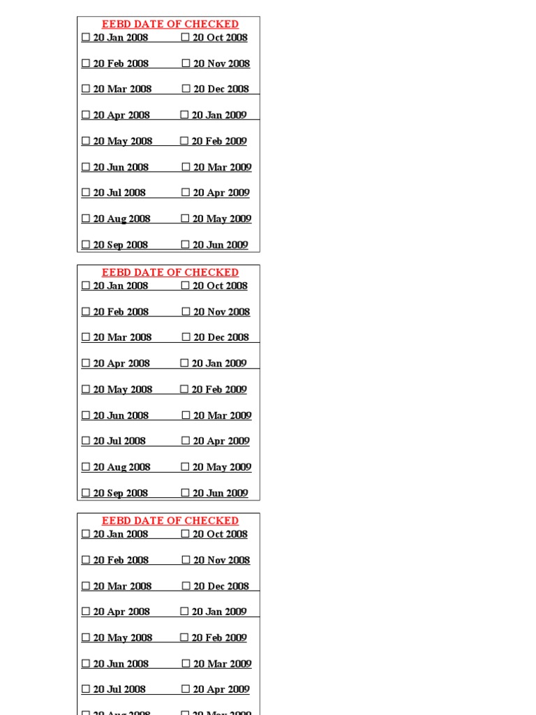 EEBD Inspection Dates | PDF