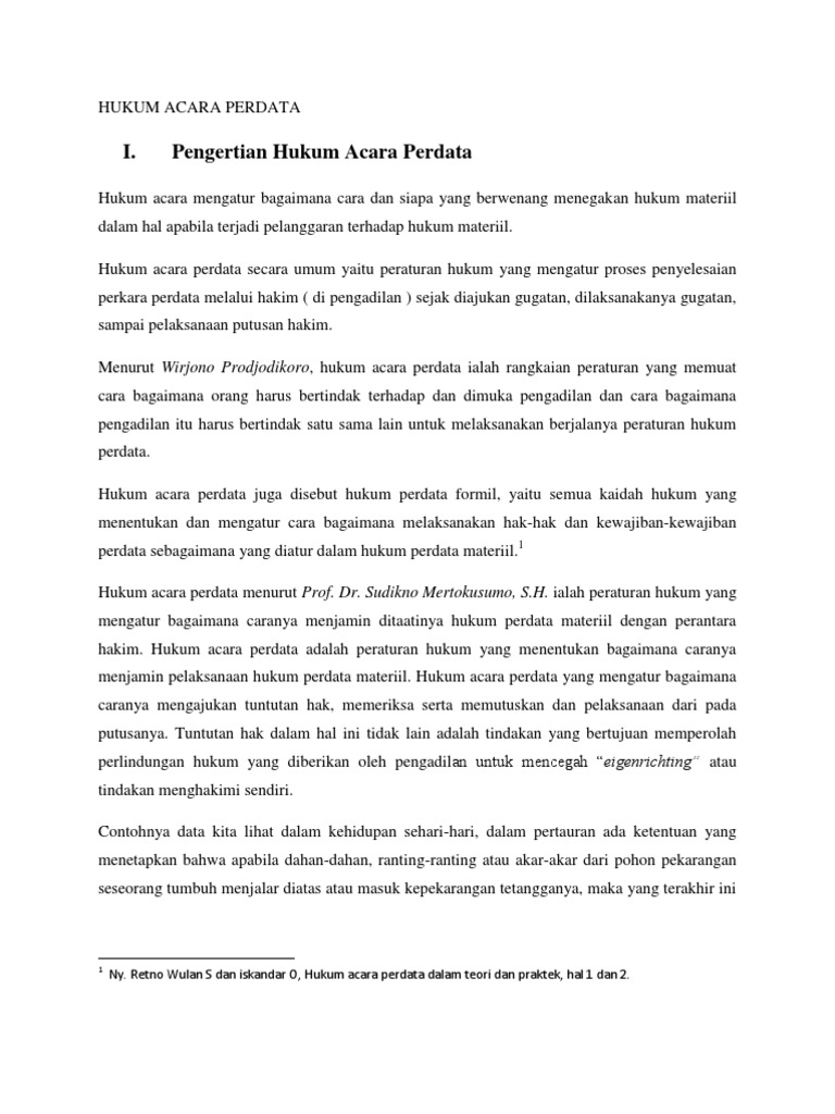 Pengertian Sumber Hukum Dan Sejarah Hukum Acara Perdata | PDF