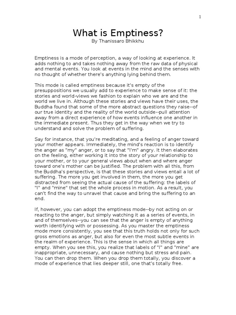 What Is Emptiness | Download Free PDF | Śūnyatā | Anger