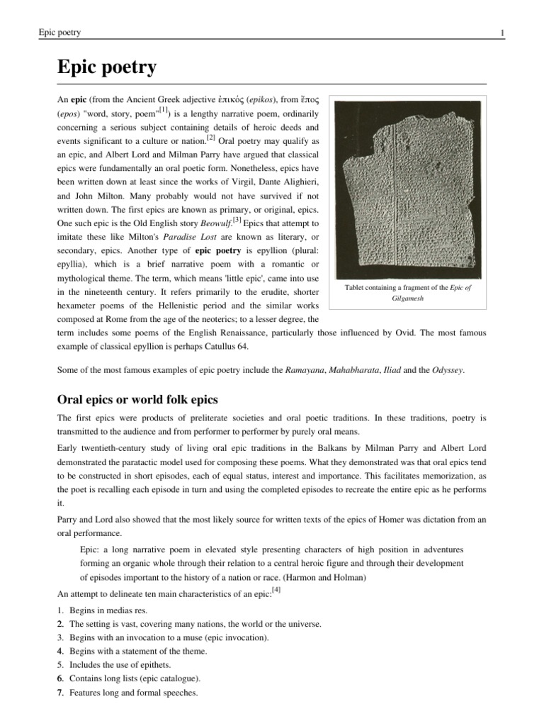 Epic Poetry | PDF | Ethnopoetics | Epic Poetry