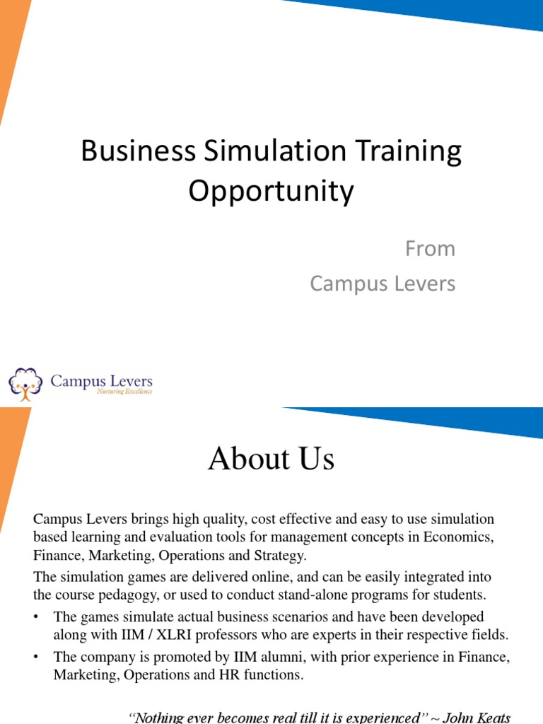 Business Simulation Training Opportunity - V1.0 | PDF | Simulation ...