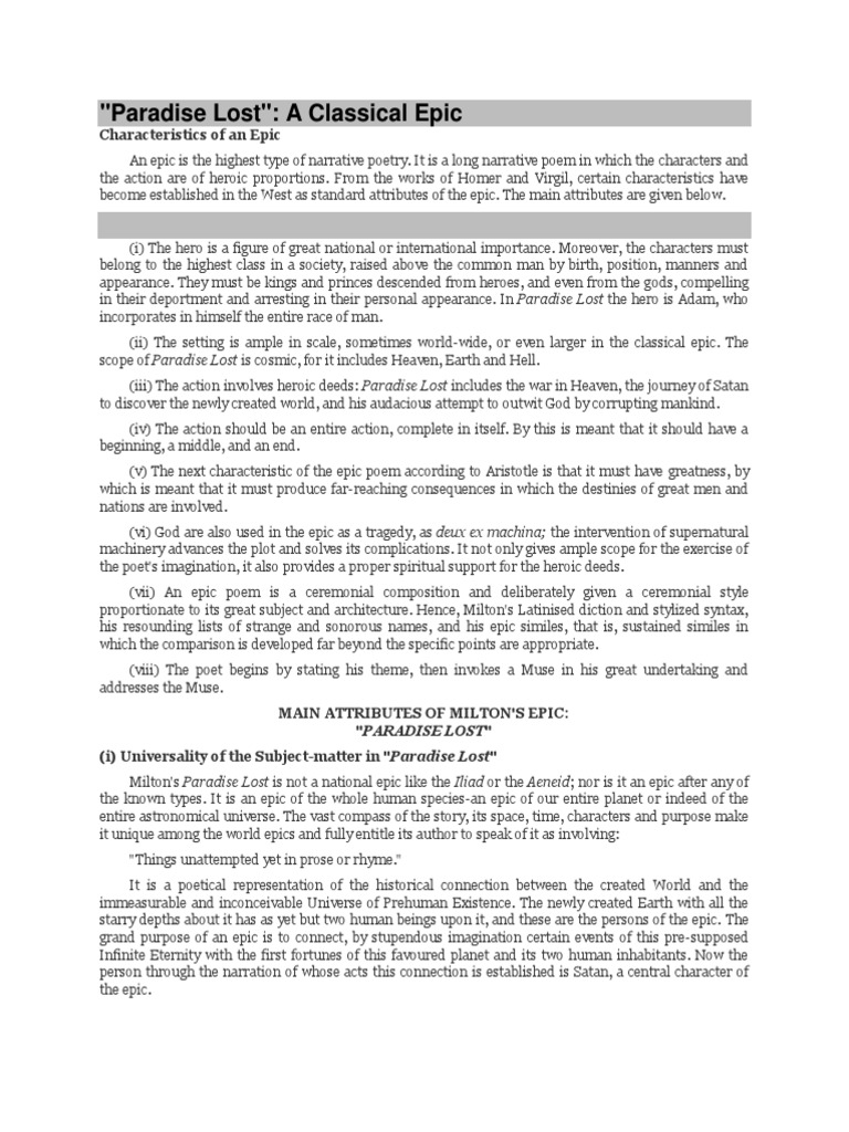 Paradise Lost | PDF | Paradise Lost | Epic Poetry