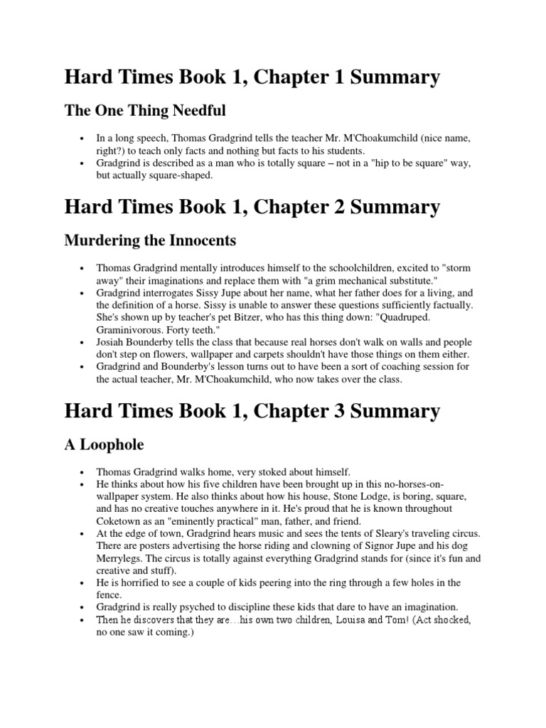 Hard Times Book 1 | PDF | Hard Times | English Fiction