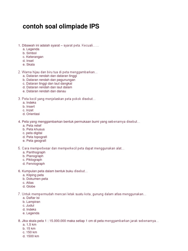 Soal Olimpiade IPS | PDF