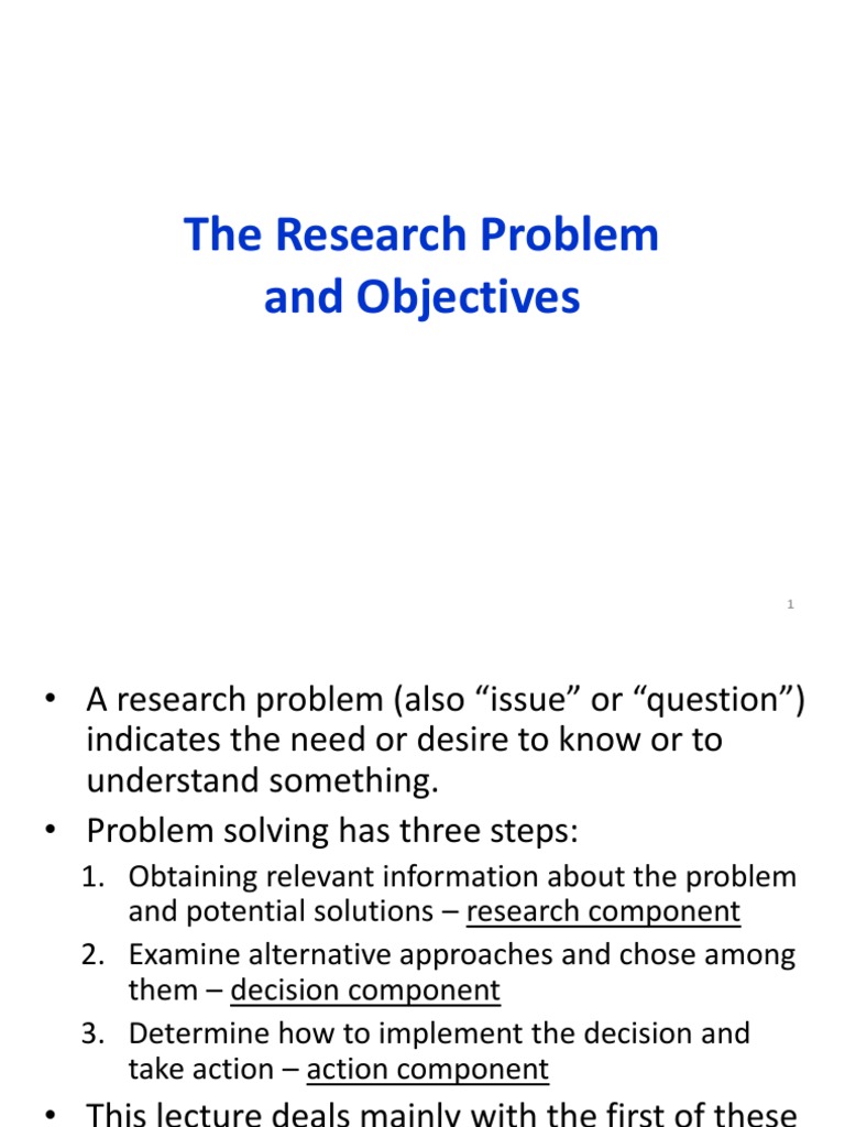 Lecture6 Research Problem & Objectives Chap6 | PDF | Educational ...