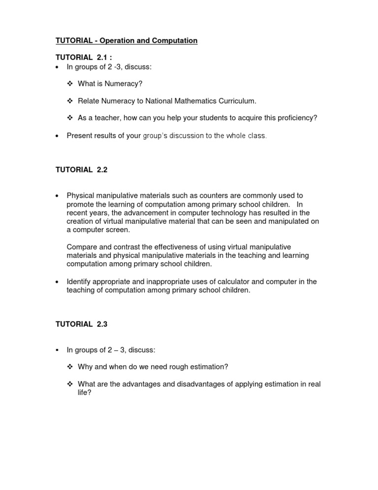 Numeracy and Computation Teaching Guide | PDF