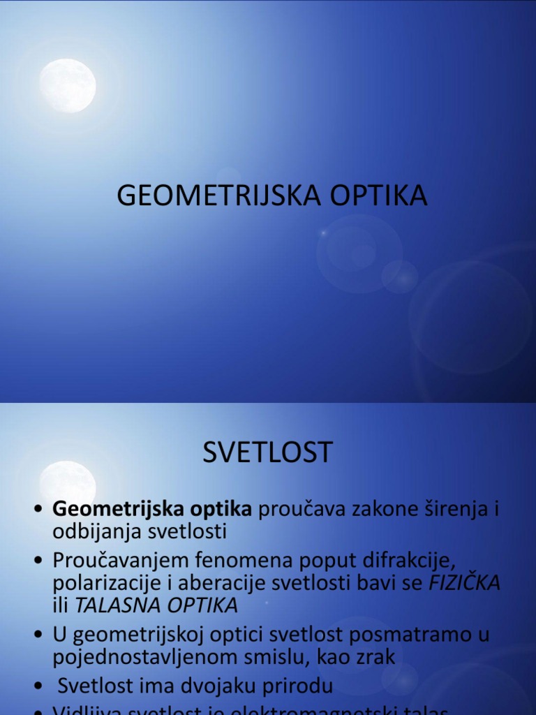 Zakoni Geometrijske Optike, Prizma I Ogledala. Primene | PDF