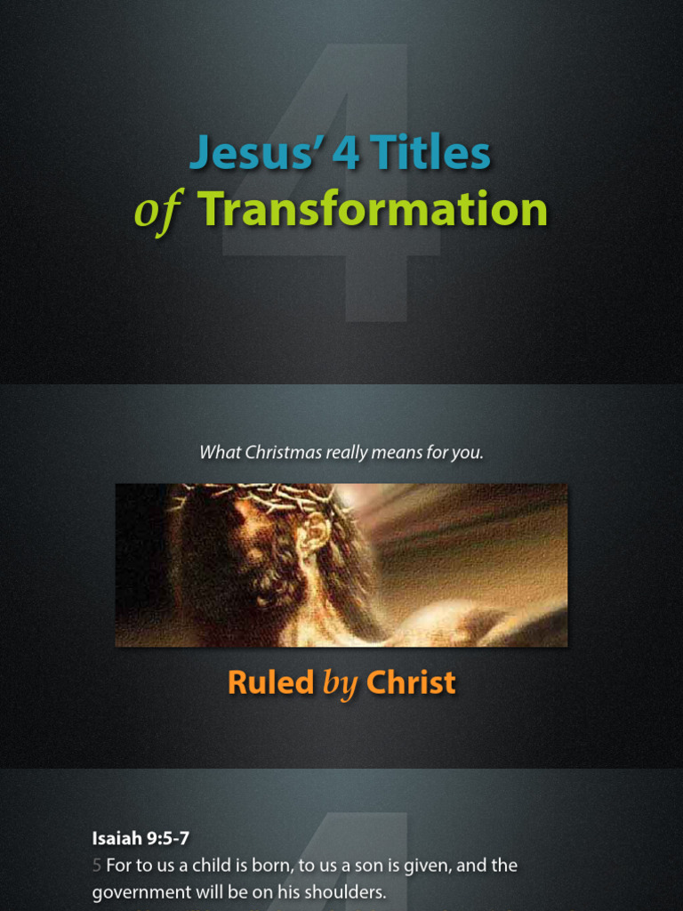 Jesus Our Transformer | PDF | Obedience (Human Behavior) | David