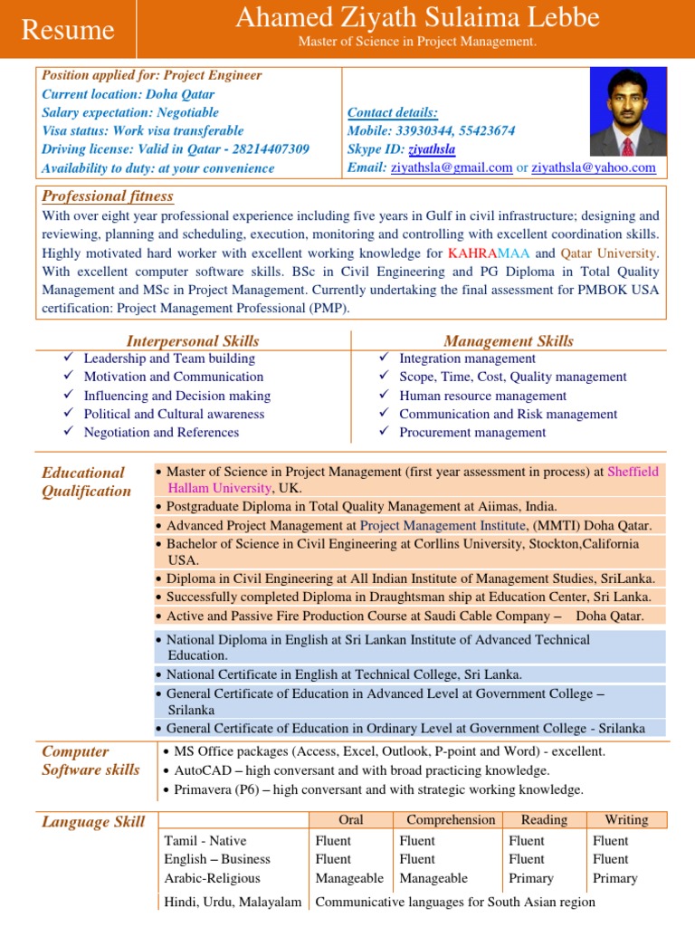 Project Engineer | Project Management | Qatar