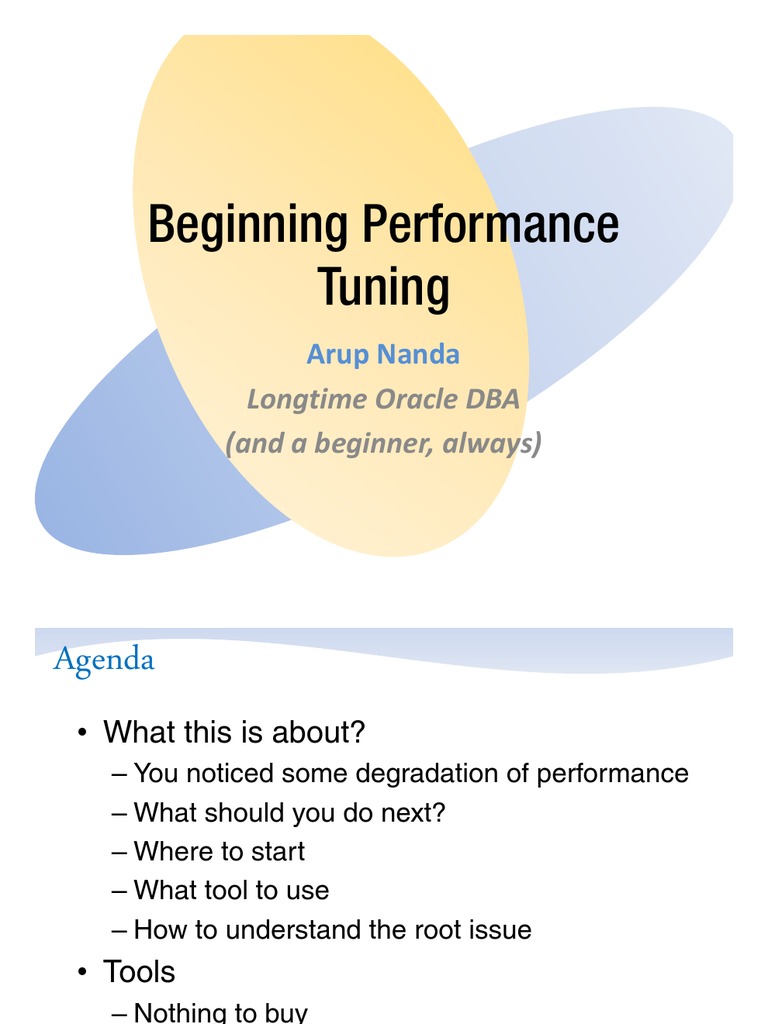 Beginning Perf Tuning | PDF | Oracle Database | Sql