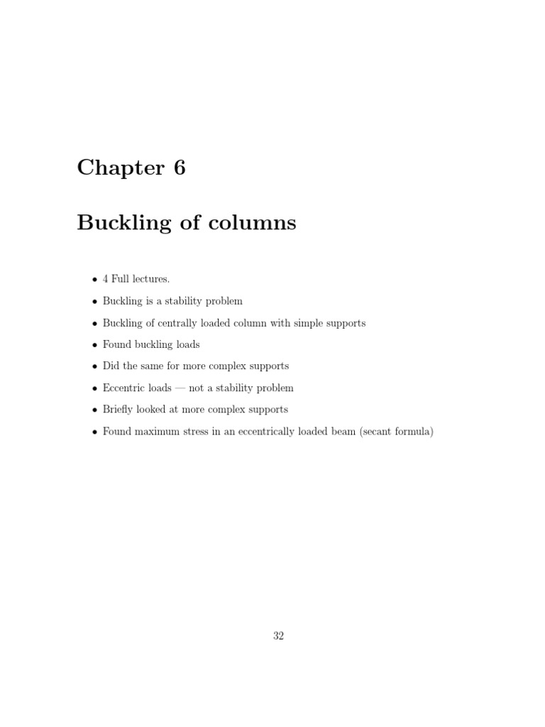 Buckling of Columns | PDF