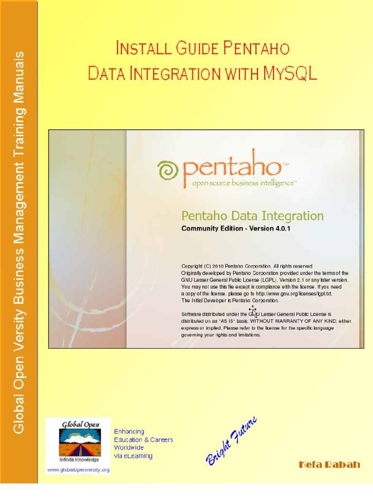 Install Guide Pentaho Data Integration With Mysql Database Pdf Business Intelligence
