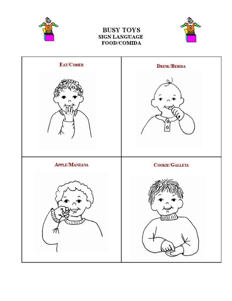 Busy Toys: Sign Language for Food | PDF