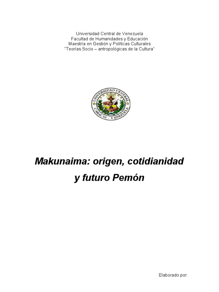 Mito de Makunaima | PDF | Los símbolos | Vida
