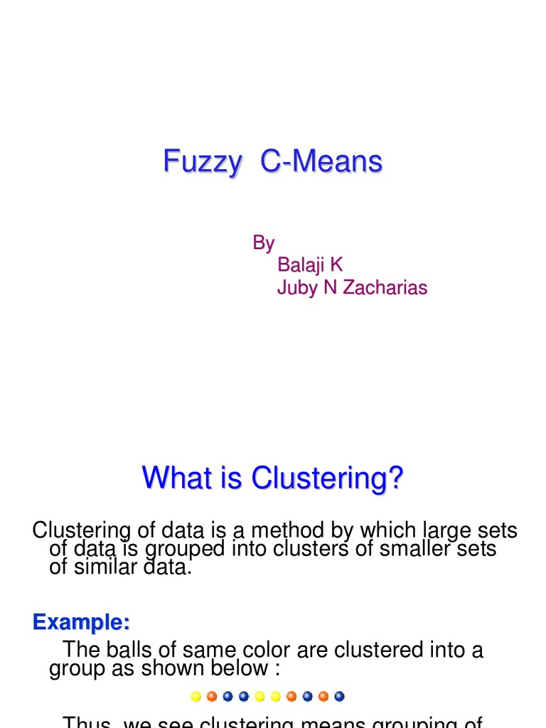 Fuzzy CMeans | PDF | Cluster Analysis | Artificial Intelligence Fuzzy CMeans | PDF | Cluster Analysis | Artificial Intelligence