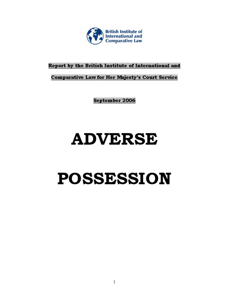 Possession | PDF | Adverse Possession | Ownership
