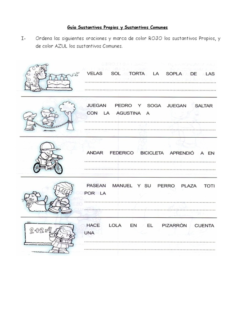 Guia Sustantivos Propios y Sustantivos Comunes