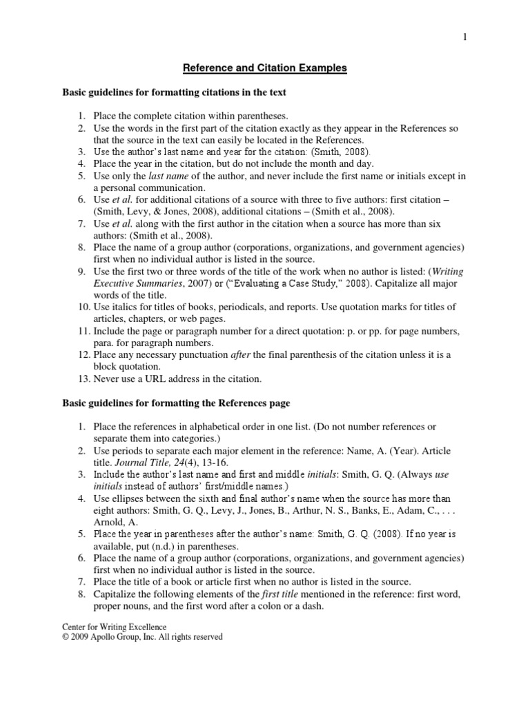 APA Reference and Citation Examples | PDF | Digital Object Identifier ...