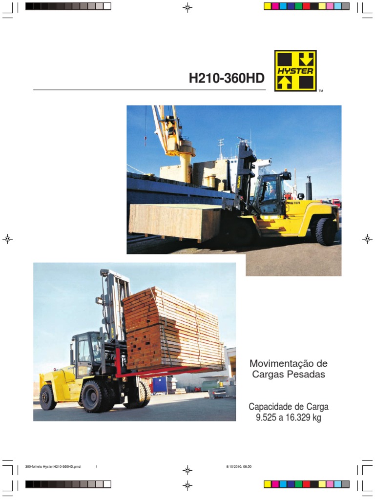 Folheto Hyster H210 360HD Baixa Resolução PDF | PDF | Pneu | Motores