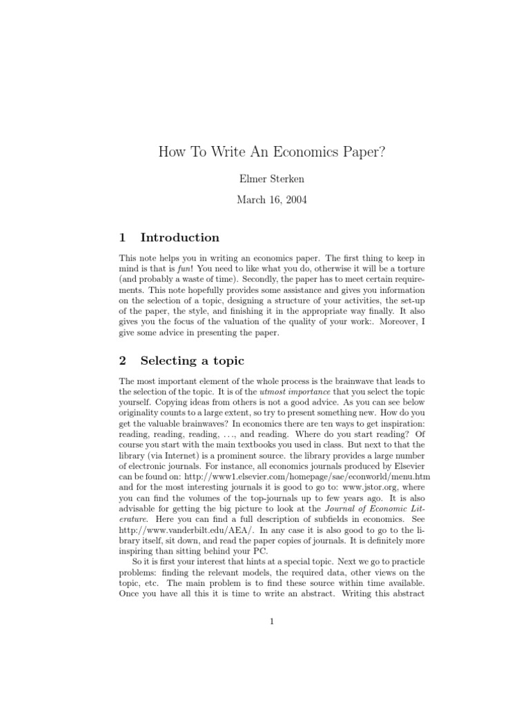 How To Write An Economics Paper | PDF | Student's T Test | Statistics
