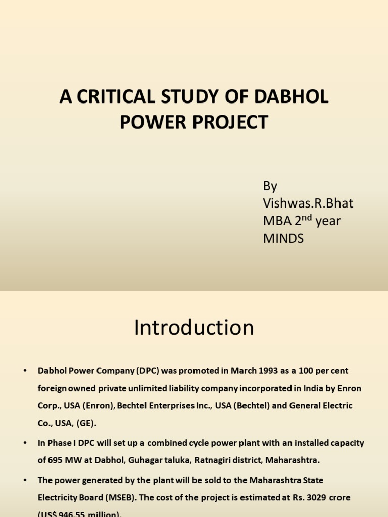 Dabhol Power Project | PDF | Electric Power | Business