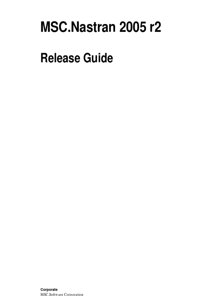 MSC - Nastran 2005 r2 Release Guide | PDF | Computing | Computing And Information Technology