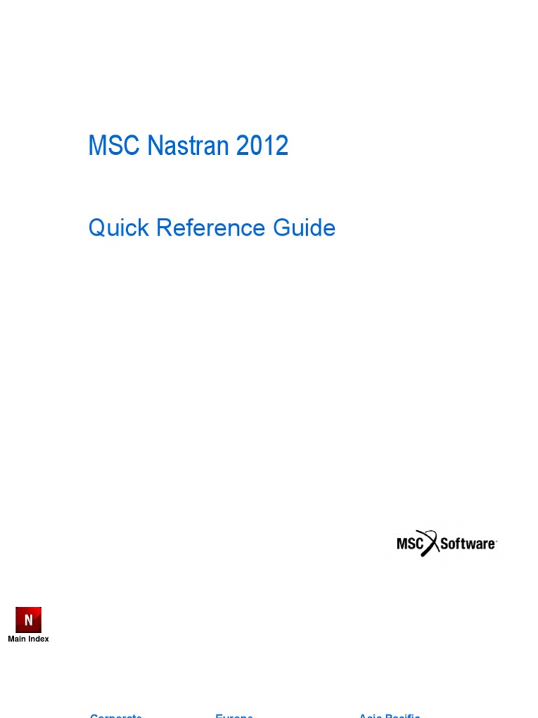 Msc Nastran Quick Reference Guide Msc Nastran 2012 Quick Reference Guide Pdf Parameter 
