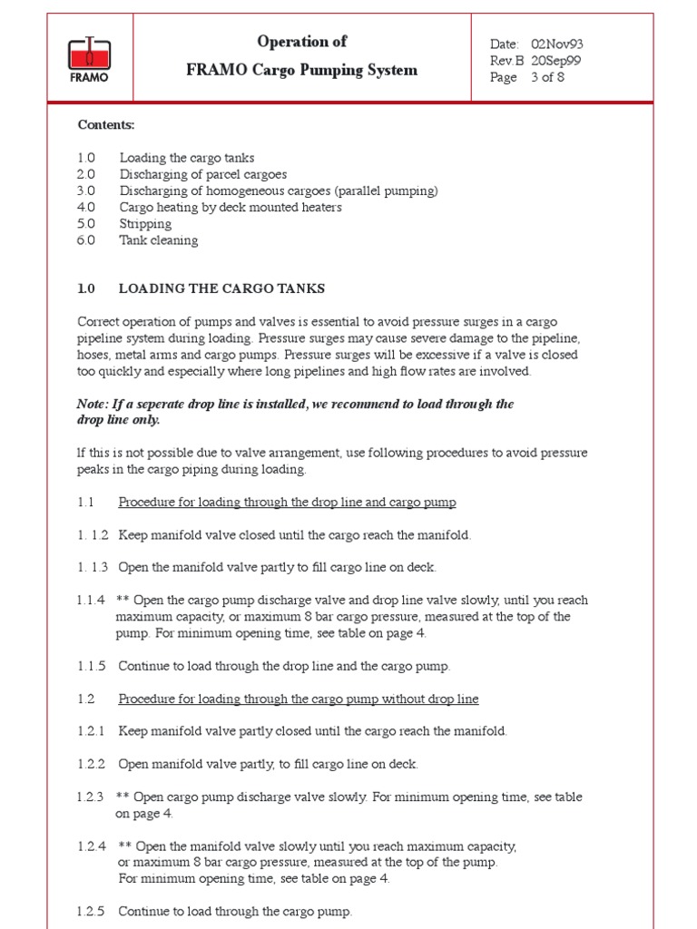 10-Operation of Framo Cargo Pumps | PDF | Pump | Valve