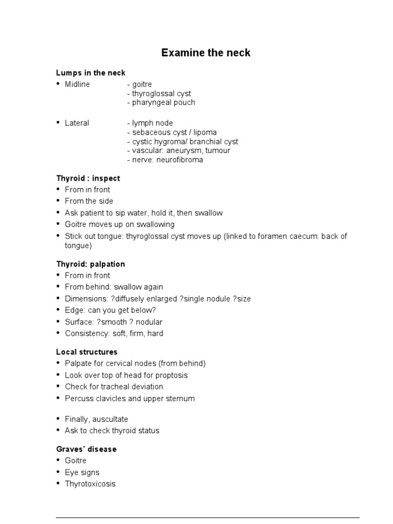 Examination Ent | Thyroid | Neck