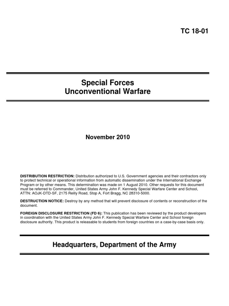 TC 18-01 - US Army Unconventional Warfare | PDF | Insurgency ...