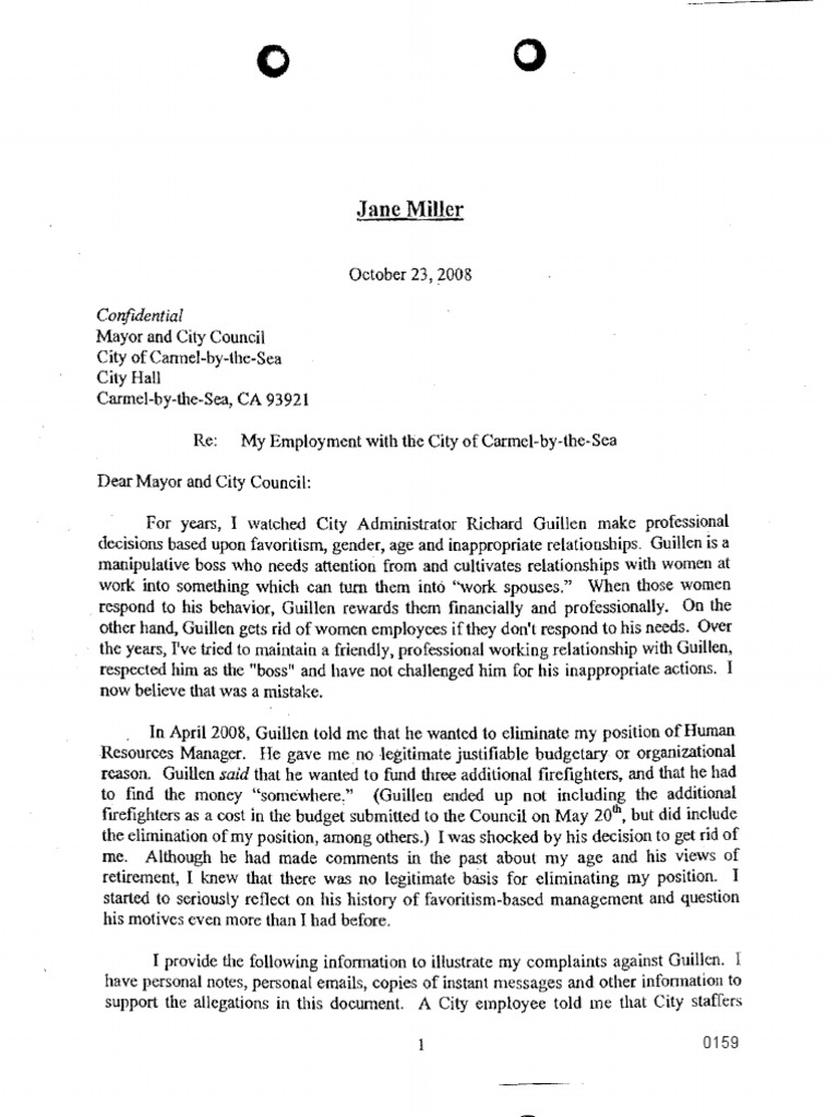 Jane Miller JANE KINGSLEY MILLER v. CITY OF CARMEL-BY-THE-SEA (M99513 ...
