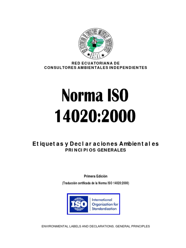 Norma Iso 14020 | PDF | Evaluación del ciclo de vida | Organización ...