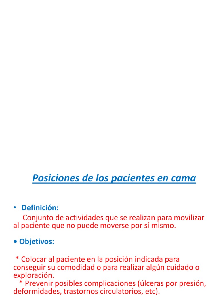 Posiciones Del Paciente en Cama | PDF | Términos anatómicos de ...