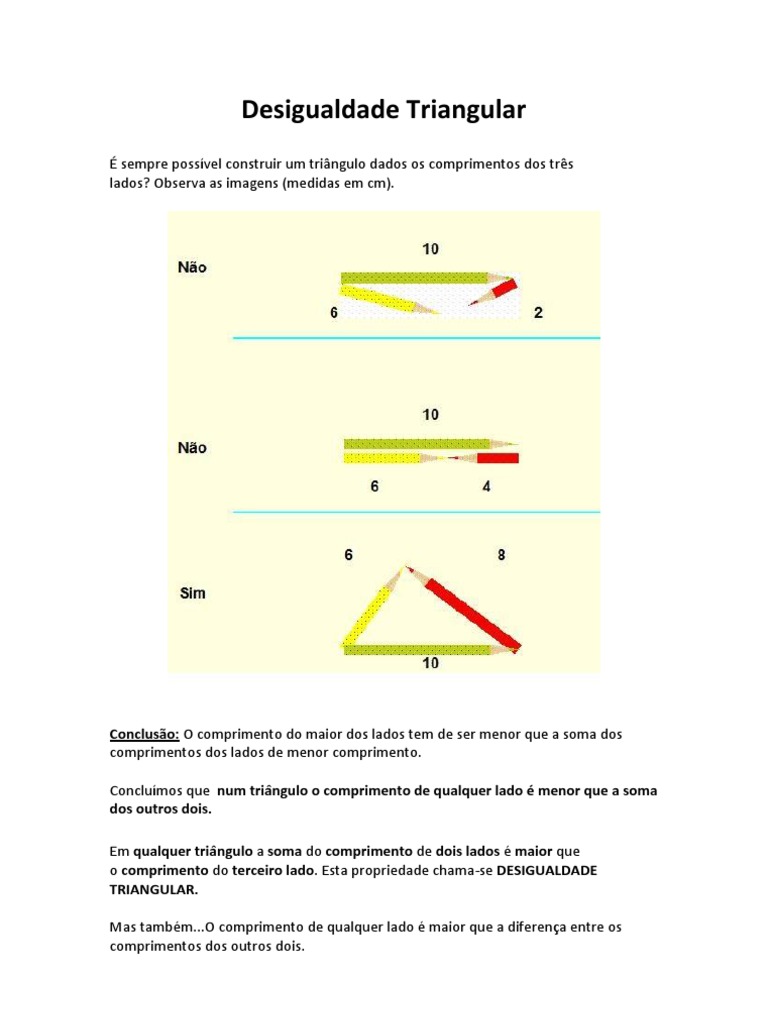 Desigualdade Triangular | PDF | Triângulo | Geometria
