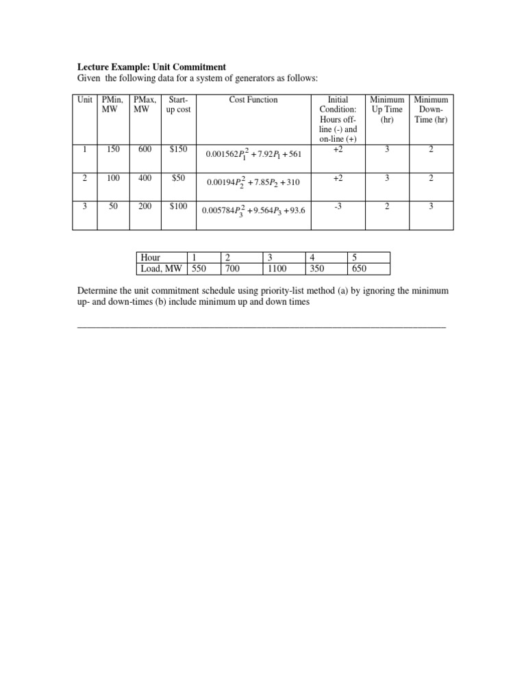 Unit Commitment Scheduling Guide | PDF | Technology & Engineering