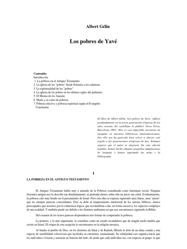 Albert Gélin Los Pobres de Yave | PDF | Salmos | Tetragrammaton