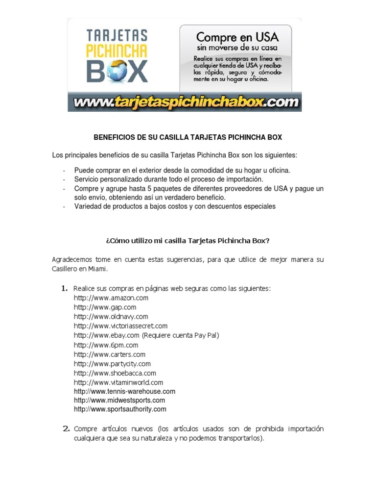 Beneficios de Tarjetas Pichincha Box | PDF | Correo electrónico | Science
