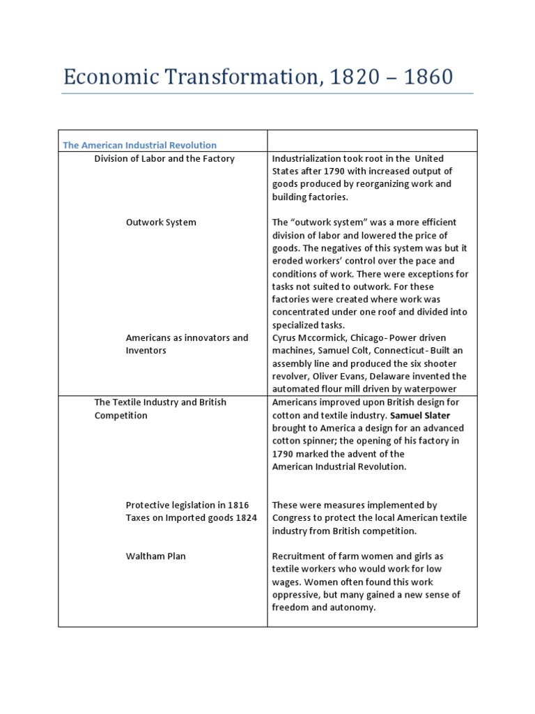 Chapter 9 Economic Transformation | PDF | Industrial Revolution ...