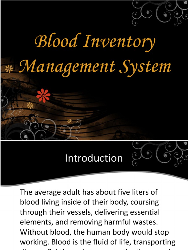 Blood Inventory Management System Overview | PDF