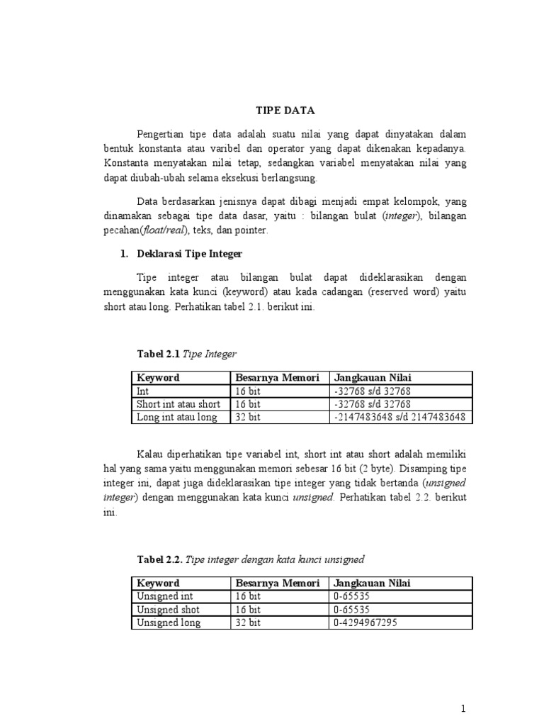 Tipe Data PDF | PDF